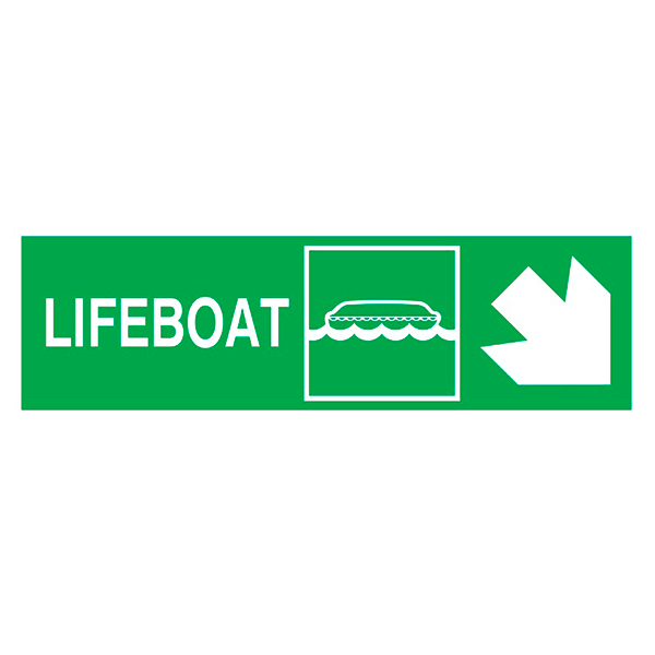IMO sign Lifeboat Side Down Right IMPA 334307 100x300mm – Technomarine ...