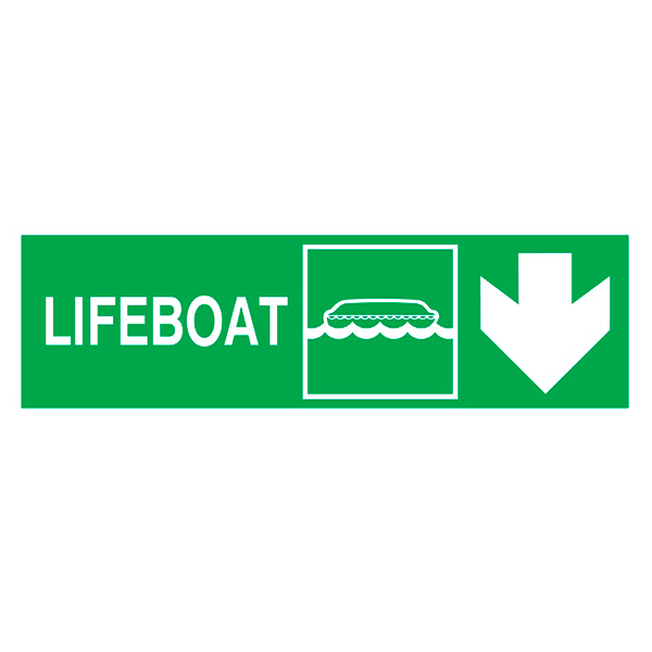 IMO Sign Lifeboat Down Right IMPA 334309 100x300mm – Technomarine ...