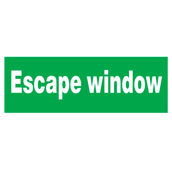 IMO Sign Escape Window IMPA 334344 150x400mm – Technomarine Supply USA