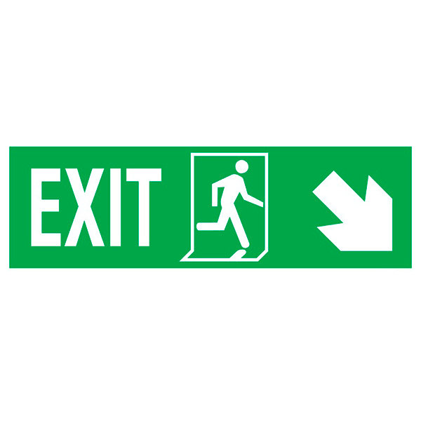 IMO Sign Exit Left-man Run Right-arrow Down/right IMPA 334407 150x400m ...