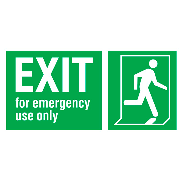 IMO Sign Exit Left-man Run Right For emergency Use Only IMPA 334417 15 ...